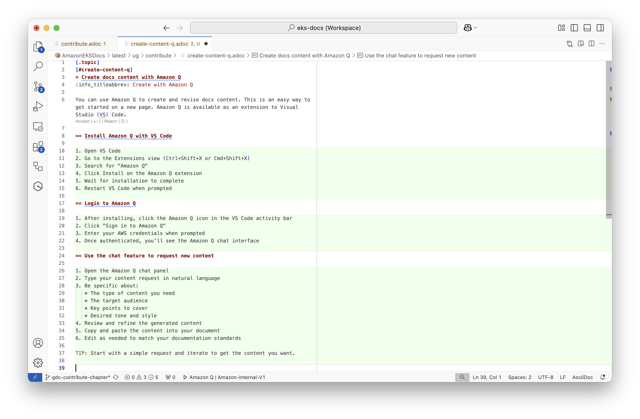 Create Docs Content With Amazon Q Amazon Eks