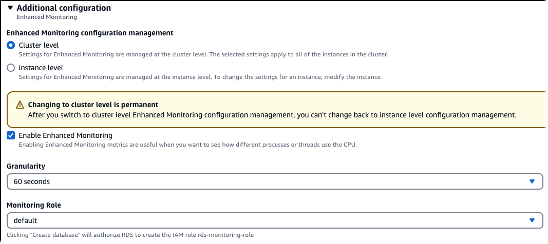Setting up and enabling Enhanced Monitoring - Amazon Aurora