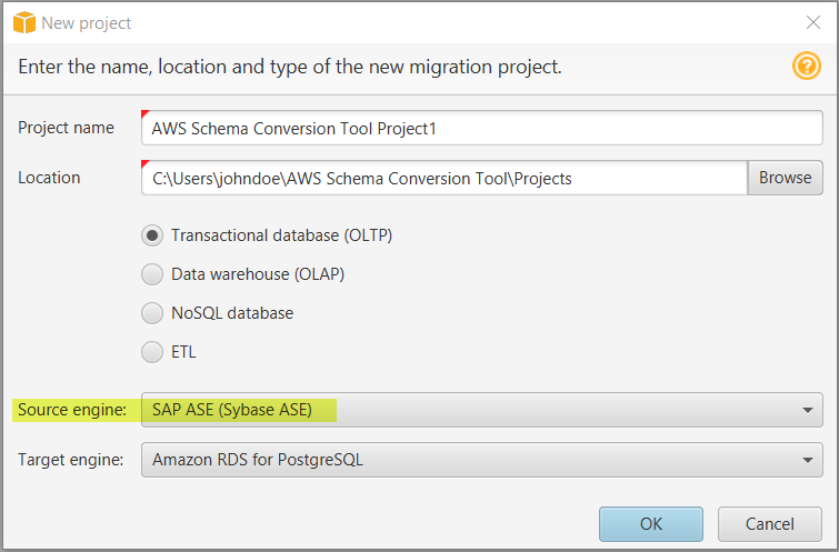 Verwenden von SAP ASE (Sybase ASE) als Quelle für AWS SCT - AWS Schema ...