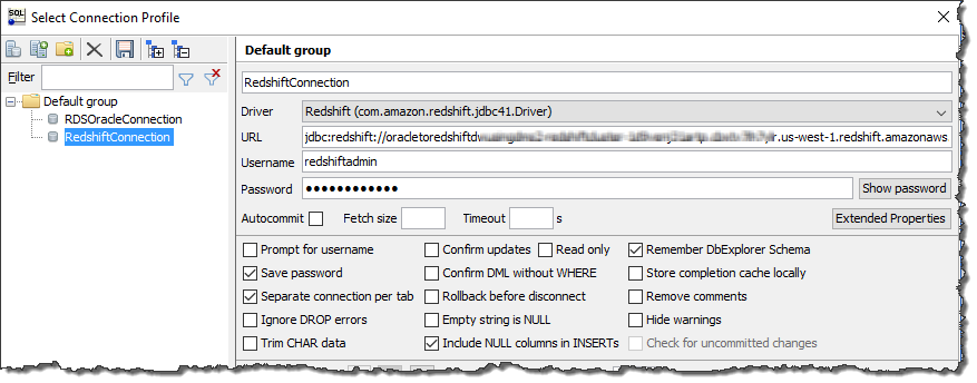 Schritt 4 Testen Der Verbindung Zu Der Amazon Redshift Datenbank AWS Database Migration Service