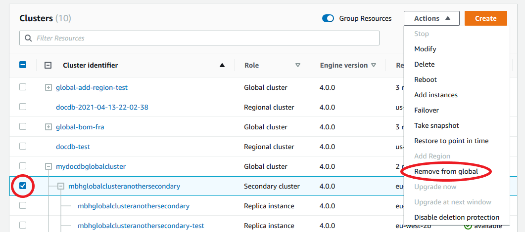 Managing An Amazon Documentdb Global Cluster Amazon Documentdb 