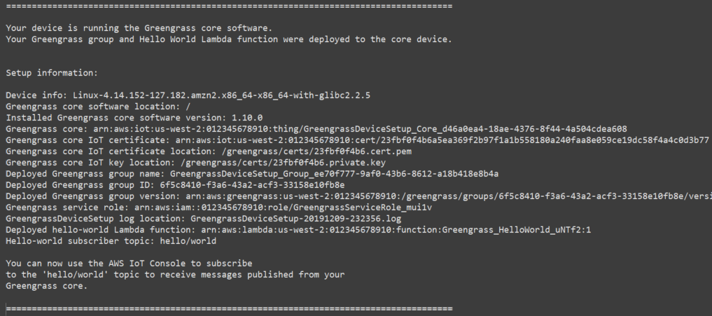 Quick start: Greengrass device setup - AWS IoT Greengrass