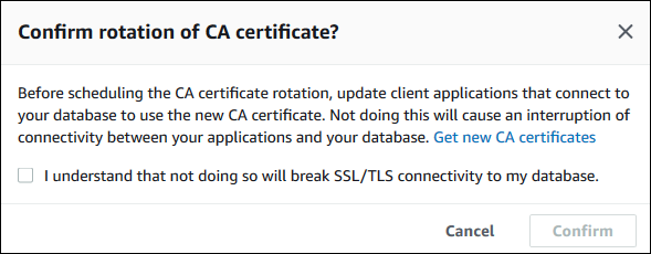 Rotating your SSL/TLS certificate - Amazon Relational Database Service Rotating your SSL/TLS certificate - Amazon Relational Database Service