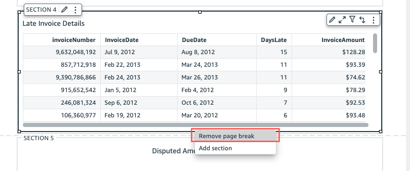 Adding And Removing Page Breaks To A Report Amazon QuickSight