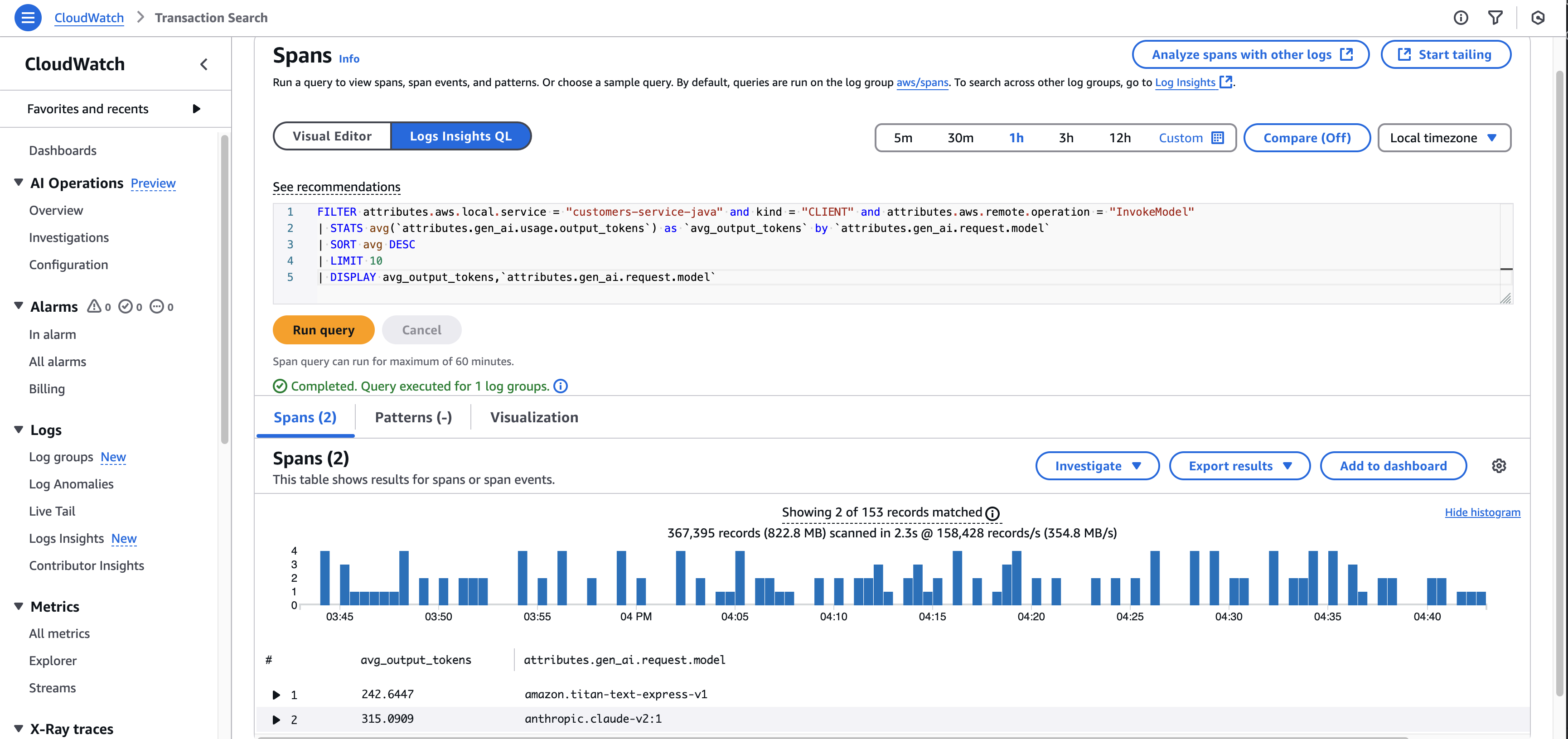 例: Application Signals を使用して、Amazon Bedrock モデルとやり取りする生成 AI アプリケーションのトラブルシューティングを行う - Amazon ...