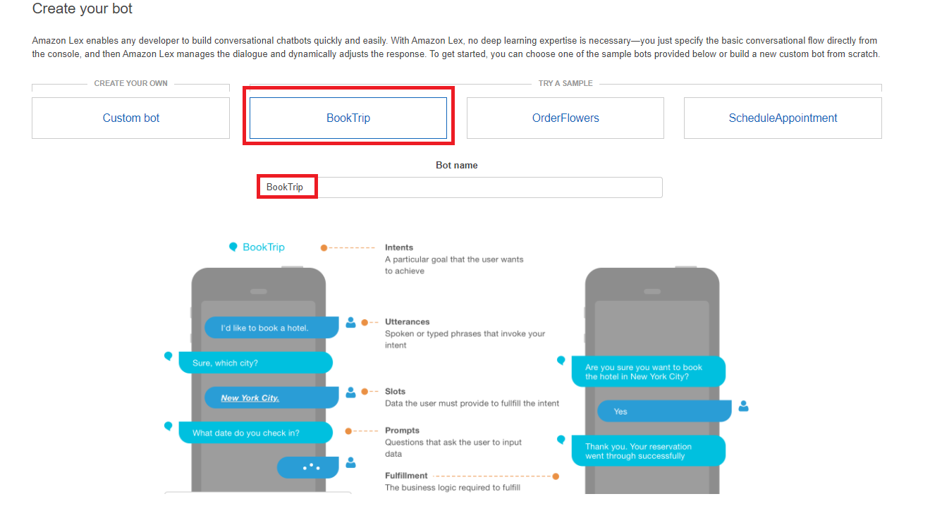 Amazon Lex 챗봇 빌드 Aws Sdk For Javascript