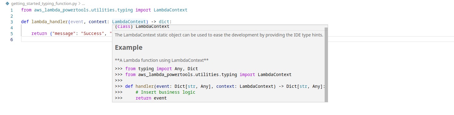 Typing - Powertools for AWS Lambda (Python)
