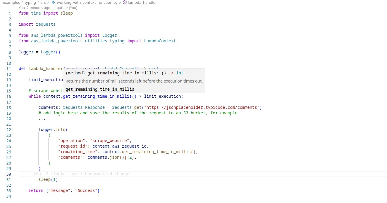 Typing - Powertools for AWS Lambda (Python)