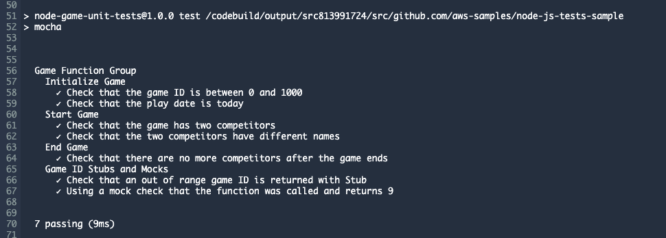 Run unit tests for a Node.js application from GitHub by using AWS ...