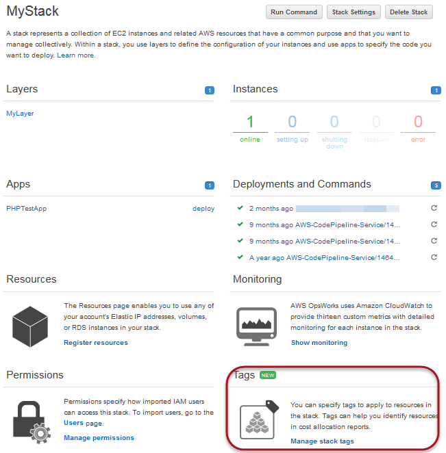 Tags AWS OpsWorks