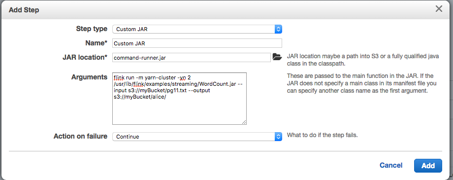 在 中使用 Flink 作业amazon Emr Amazon Emr 